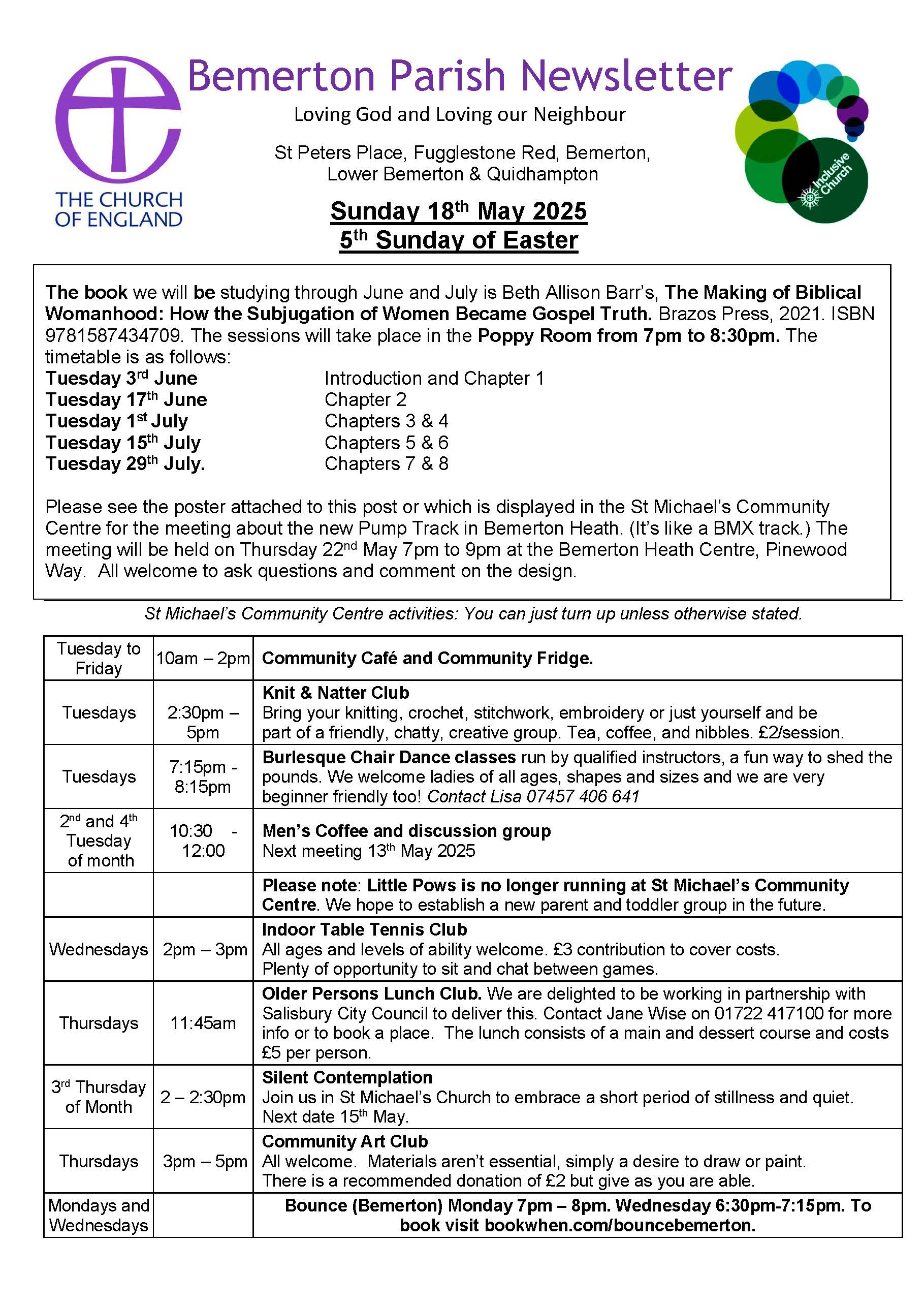 Sunday 18th May 2025 – 5th Sunday of Easter – Bemerton Parish – Loving ...