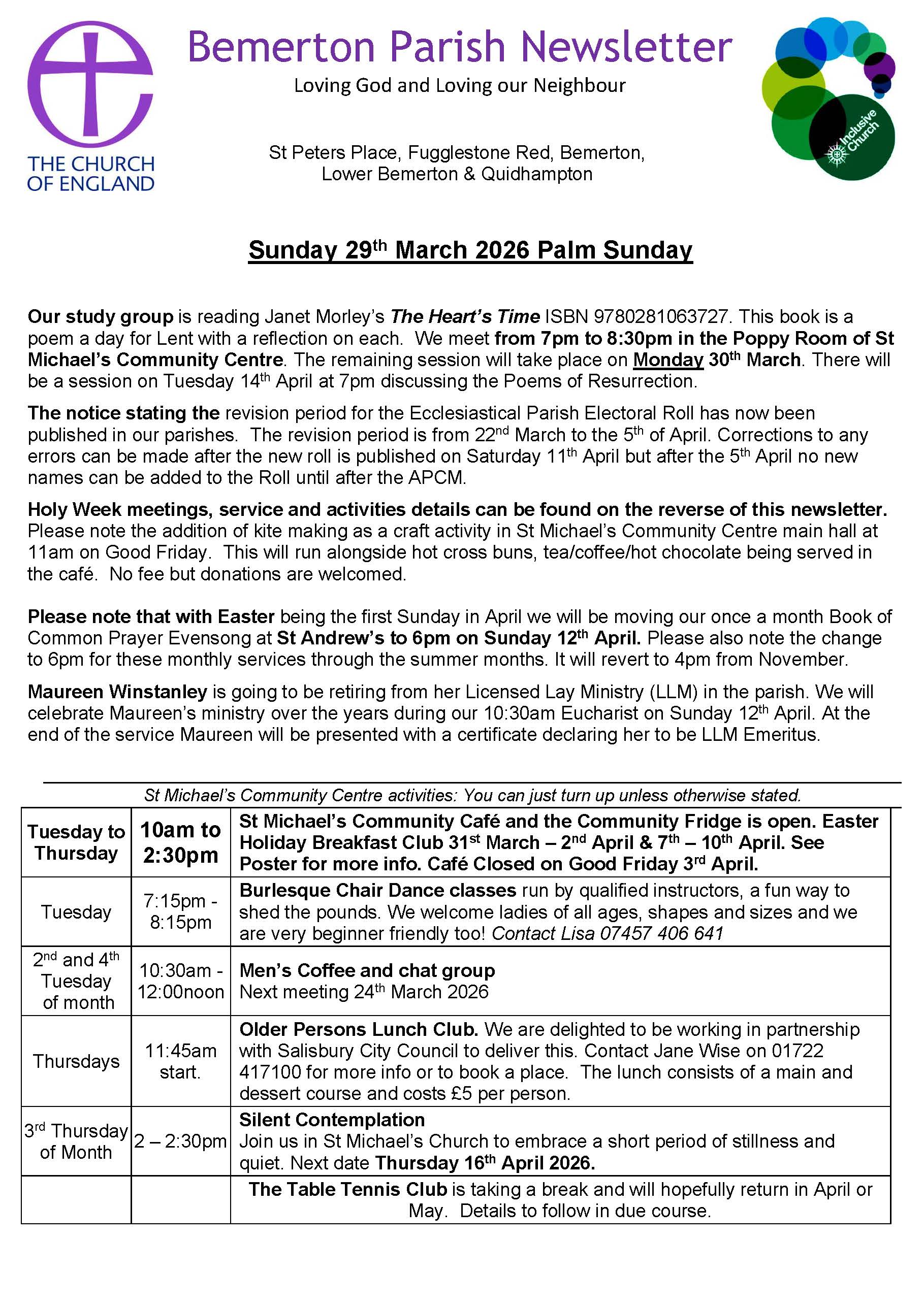 Sunday 29th March 2026 – Palm Sunday and Holy Week. – Bemerton Parish ...